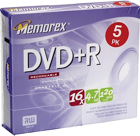 5pk Memorex DVd+R Recordable DVD's
