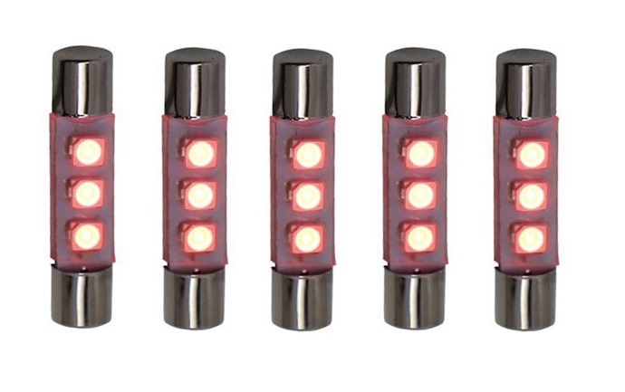5-Pack, 8VAC LED Fuse Lamp, Red (L-12/LEDRD)